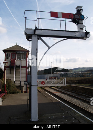 railway raised victorian signal box lamp stairs Stock Photo - Alamy