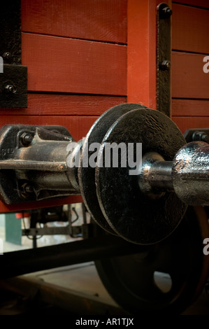 Closeup of buffers between carriages on an exhibit at the National ...
