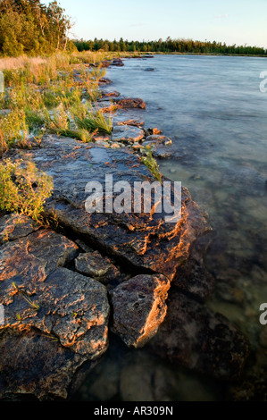 Lake Michigan shoreline, Toft Point Natural Area, Door County ...