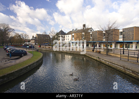 River Thet Thetford town centre Norfolk England Stock Photo - Alamy