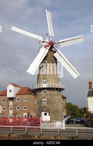Spring view of Maud Foster Windmill, Boston town, Lincolnshire County ...