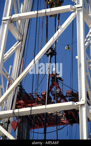 The oil industry of saudi arabia. Oil rigs on the background of the ...