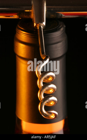 Wine, corkscrew, candle Stock Photo - Alamy