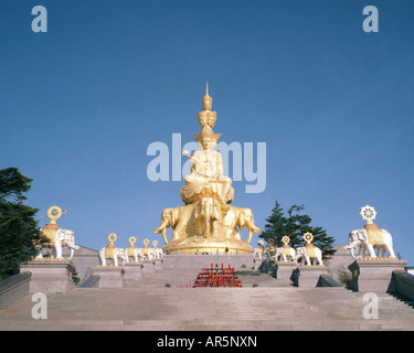 Multi faceted Buddha statue at top of Emei Shan Stock Photo - Alamy