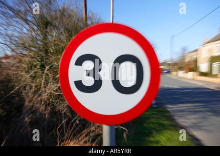 Thirty (30) miles per hour speed limit road sign on white background ...