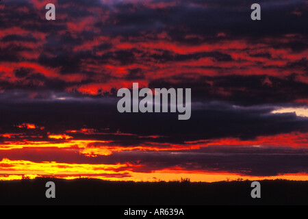 Sunset Tundra Manitoba Churchill and Seal River Area Northern Canada ...