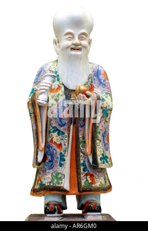 Japanese porcelain Japan figure antique ceramic kimono wise man bald ...