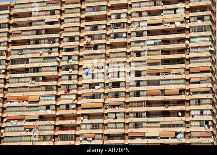 Facade of high-rise building, Benidorm, Alicante province, Costa Blanca ...