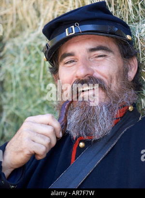 Soldier smoking a pipe Stock Photo - Alamy