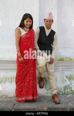 "Models wearing traditional Nepalese costume Stock Photo - Alamy