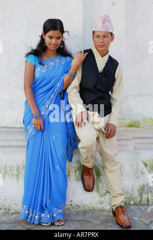 "Models wearing traditional Nepalese costume Stock Photo - Alamy