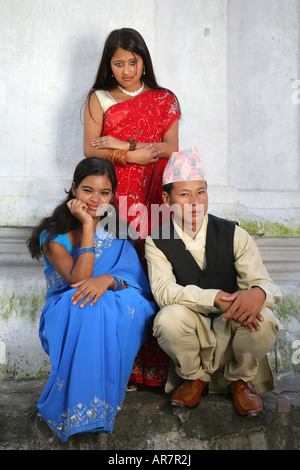 "Models wearing traditional Nepalese costume Stock Photo - Alamy