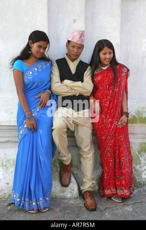 "Models wearing traditional Nepalese costume Stock Photo - Alamy