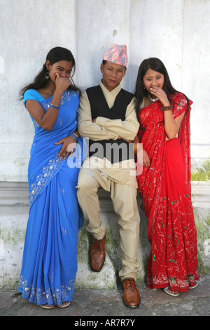 "Models wearing traditional Nepalese costume Stock Photo - Alamy