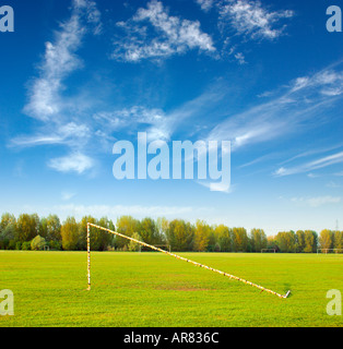 Urban football pitch goal posts Stock Photo - Alamy