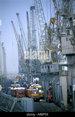 Basra Port cargo ships and trucks Iraq Stock Photo - Alamy