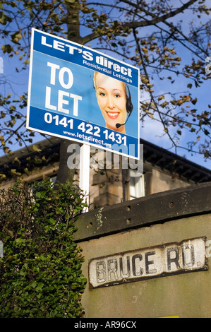 A property To Let Sign in Glasgow, Scotland Stock Photo - Alamy