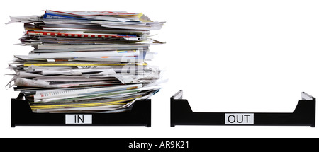 Office IN and OUT boxes Stock Photo - Alamy