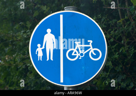 the cycle and pedestrian path road sign on a transparent background ...