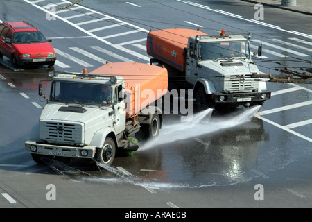 Street Cleaning Truck Washing Moscows Public Roads Russia Stock Photo ...