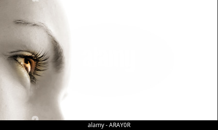 Women's eye - looking forward. Isolated on white Stock Photo - Alamy