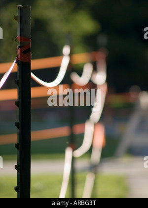 Tape indicating off limits lawn Stock Photo - Alamy