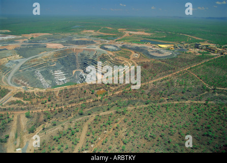 Aerial of Ranger Uranium mine in Kakadu National Park from which a ...