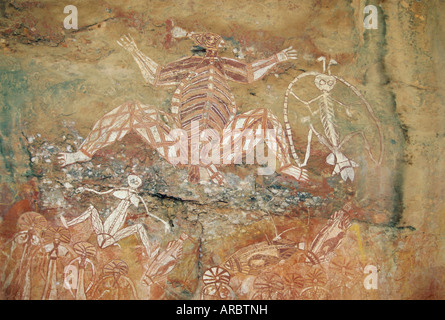 Aboriginal rock art of Namarrgon the Lightning Man, Anbangbang Gallery, at Burrunggui, Kakadu ...