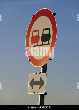 Traffic sign, do not overtake, both directions Stock Photo - Alamy