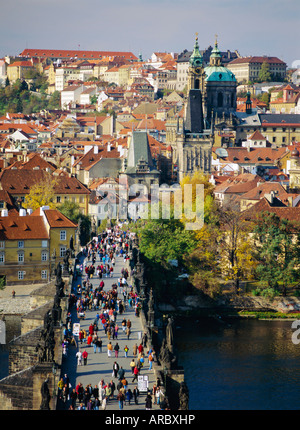 Busy Day on Charles Bridge: Visitors Enjoying the Historical Pathway in ...