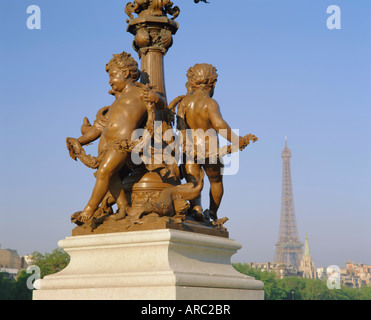 Alexandre III bridge and Eiffel Tower in Paris, France Stock Photo - Alamy