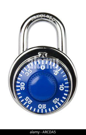 Combination padlock with dial closed isolated on white background Stock ...