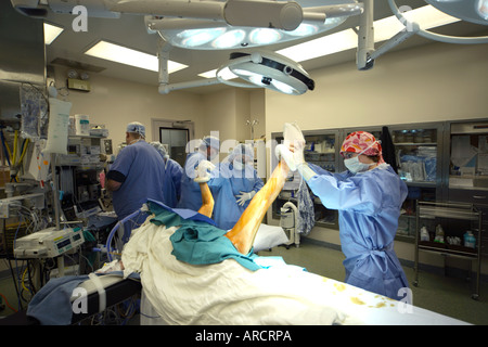 Vascular bypass surgery leg Stock Photo - Alamy
