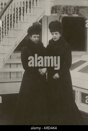 Queen Alexandra with The Dowager Empress of Russia Stock Photo - Alamy