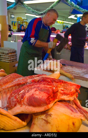 Butcher at Centraltirgus the main market Riga Latvia Stock Photo - Alamy