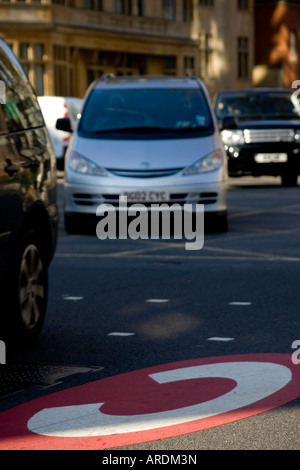 car entering the congestion charge zone in London UK Stock Photo - Alamy