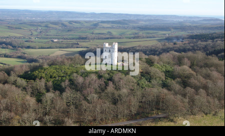 Haldon Belvedere (Lawrence castle) from the air near Exeter Devon Stock ...
