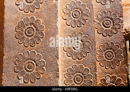Flower motif bas reliefs decorating the tomb of Artaxerxes II at ...