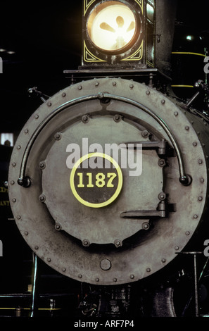 front end old fashion steam locomotive 1187 headlamp Stock Photo - Alamy