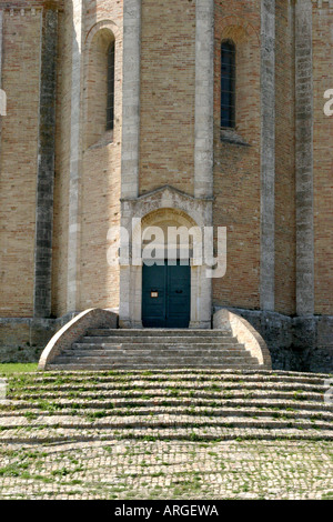 Church of Santa Maria del Roche built on a clifftop, Offida, Le Marche ...