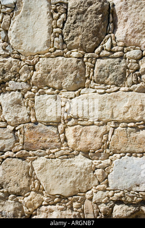 Stone wall detail, small fill in stones, Citadel, Jebel al-Qala'a ...