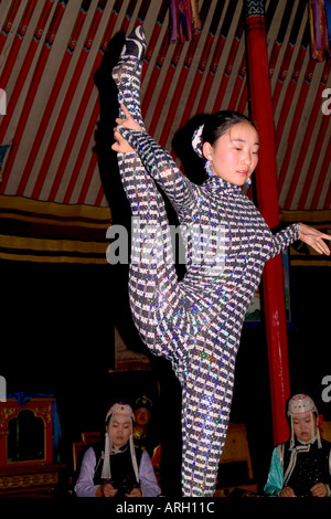 Woman Contortionist Performing on a Table in Ulaan Baatar Mongolia ...