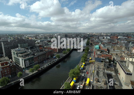 An overhead aerial view of the city of Dublin in Ireland Stock Photo ...