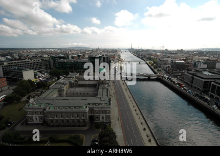 An overhead aerial view of the city of Dublin in Ireland Stock Photo ...