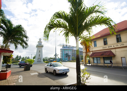 SAMOA Capital city urban town APIA bus station town clock clocktower ...