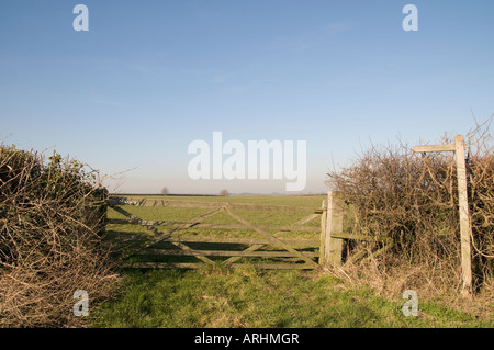 Sign for bridleway over 5 bar gate Stock Photo - Alamy