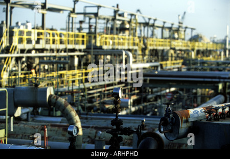 Royal Dutch Shell oil refinery and Shell petrol station, Godorf ...
