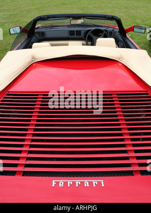 Red Ferrari Engine Hood Open Sparkling Clean Engine Stock Photo - Alamy