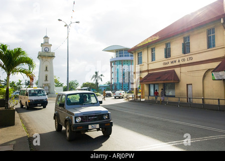 SAMOA Capital city urban town APIA bus station town clock clocktower ...