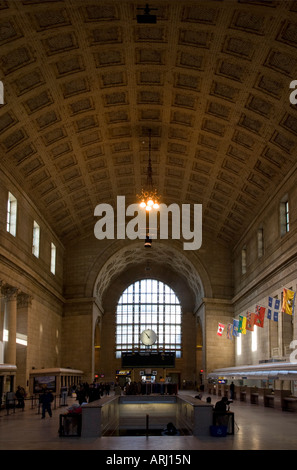 The Clock at Toronto Union Station; Great Hall; Interior;by Railroad ...